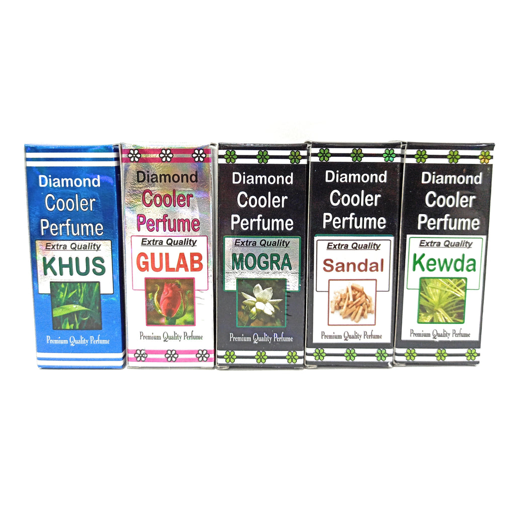 Cooler Perfumes KHUS GULAB MOGRA CHANDAN KEWDA 22ml Each 5 Pc. Combo P ...
