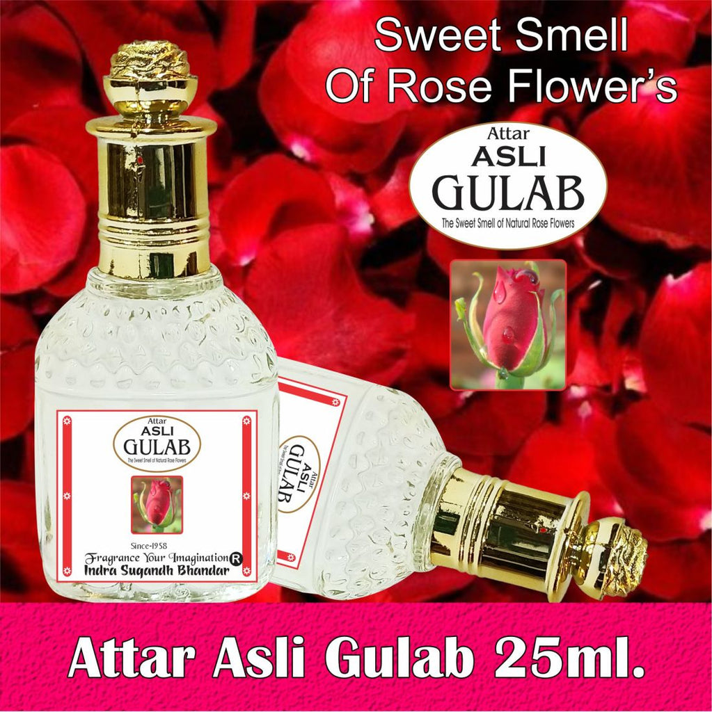 Asli Gulab|Rose 25ml Rollon Pack – Indra Sugandh Bhandar