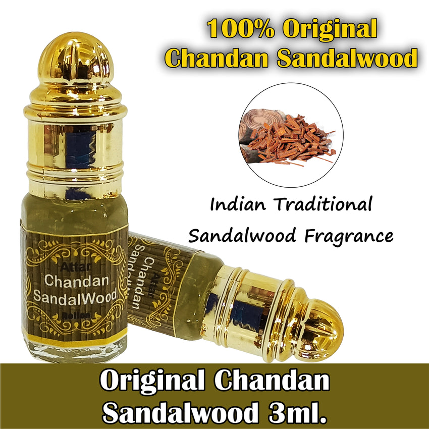 Original Sandalwood|Chandan 3ml Rollon Pack – Indra Sugandh Bhandar