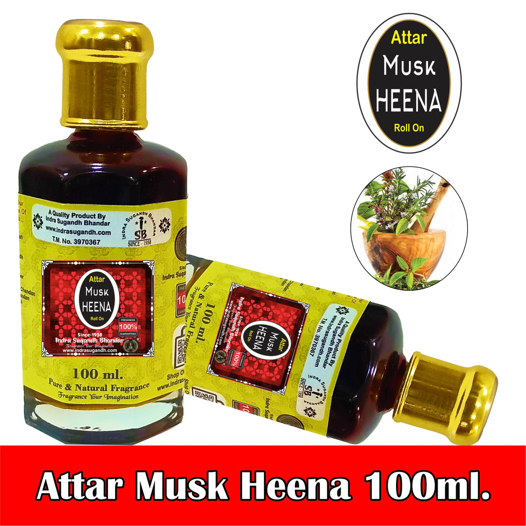 Musk Heena 100ml Rollon Pack – Indra Sugandh Bhandar