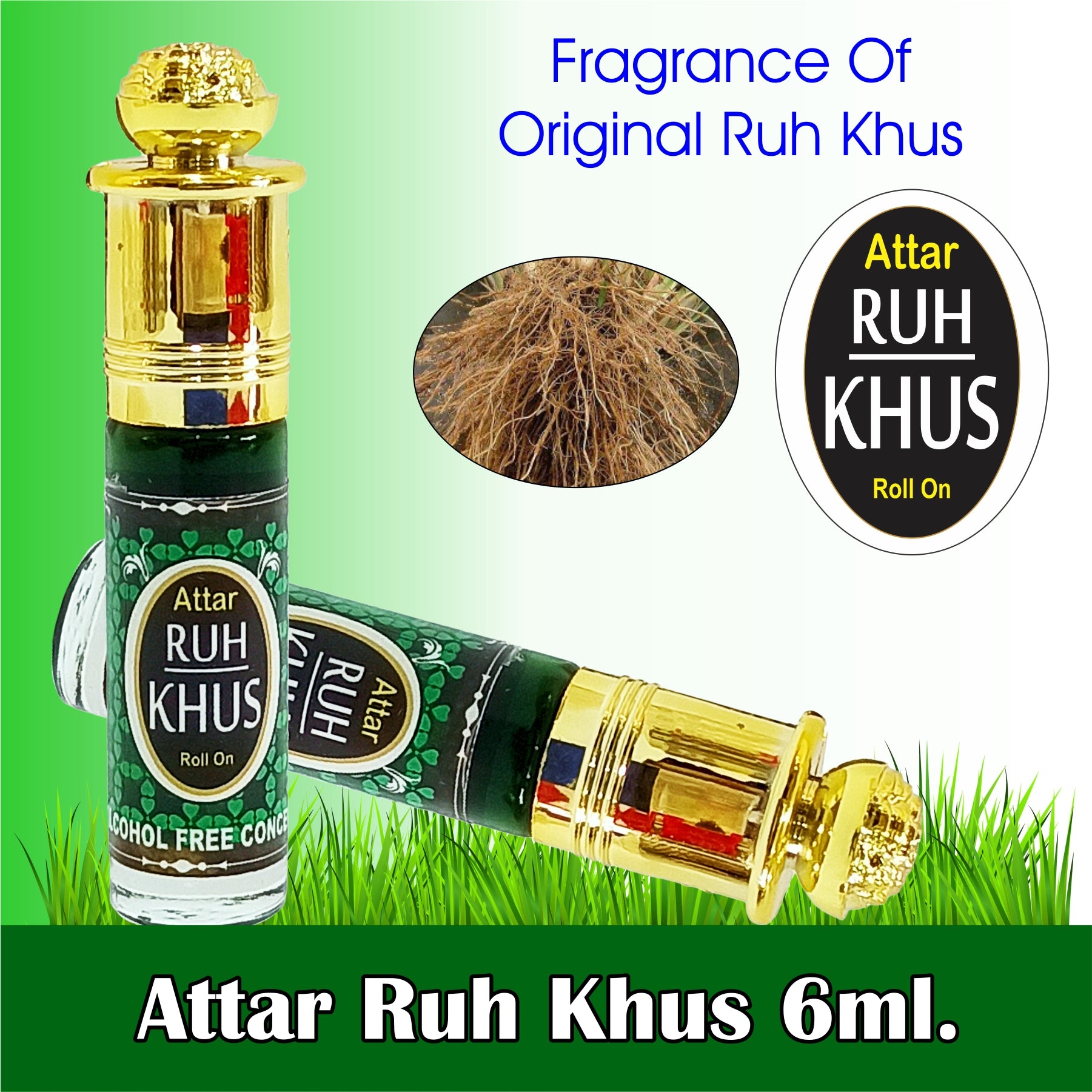 Ruh Khus Real & Natural 6ml Rollon Pack – Indra Sugandh Bhandar