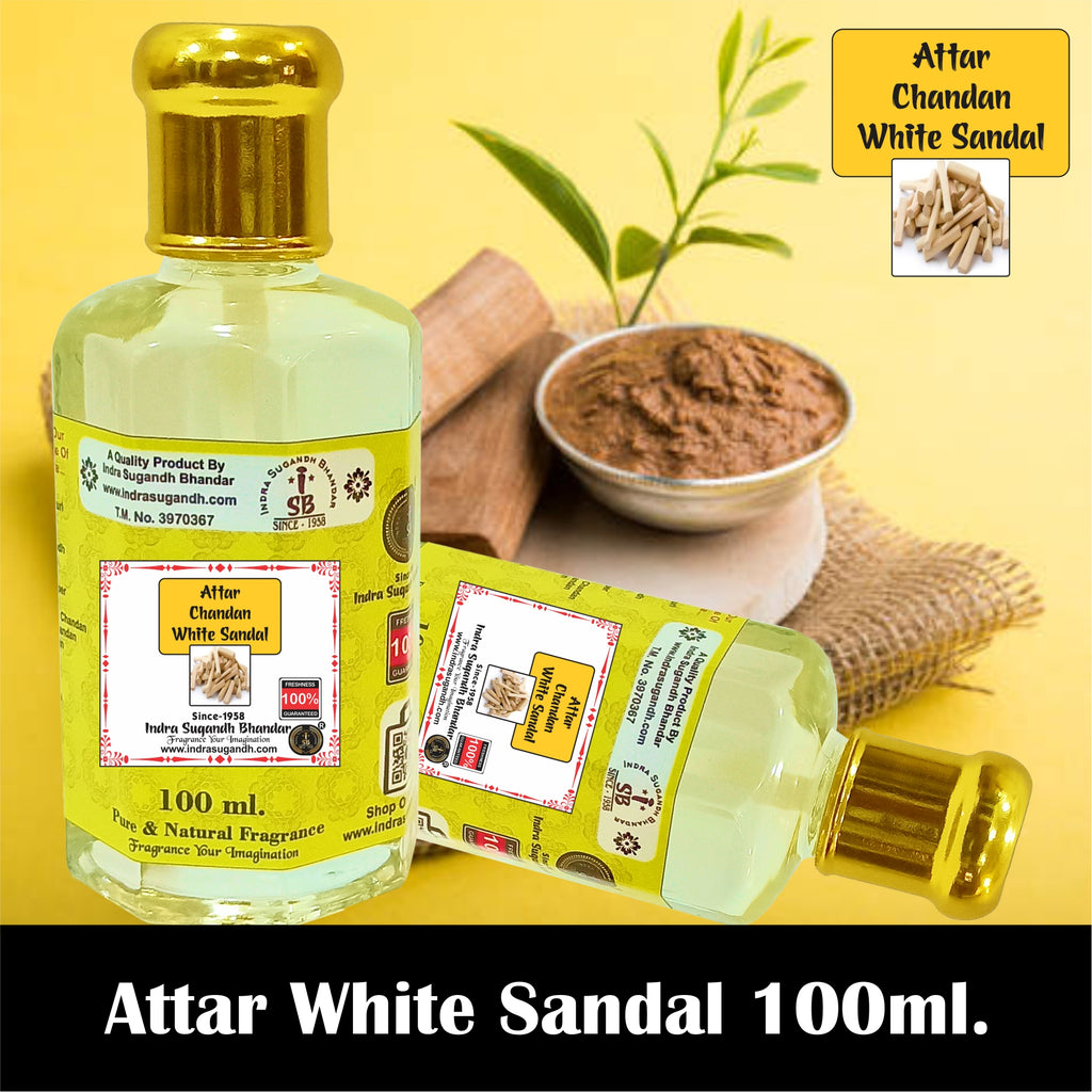 White Sandal|Chandan 100ml With Rollon Pack – Indra Sugandh Bhandar
